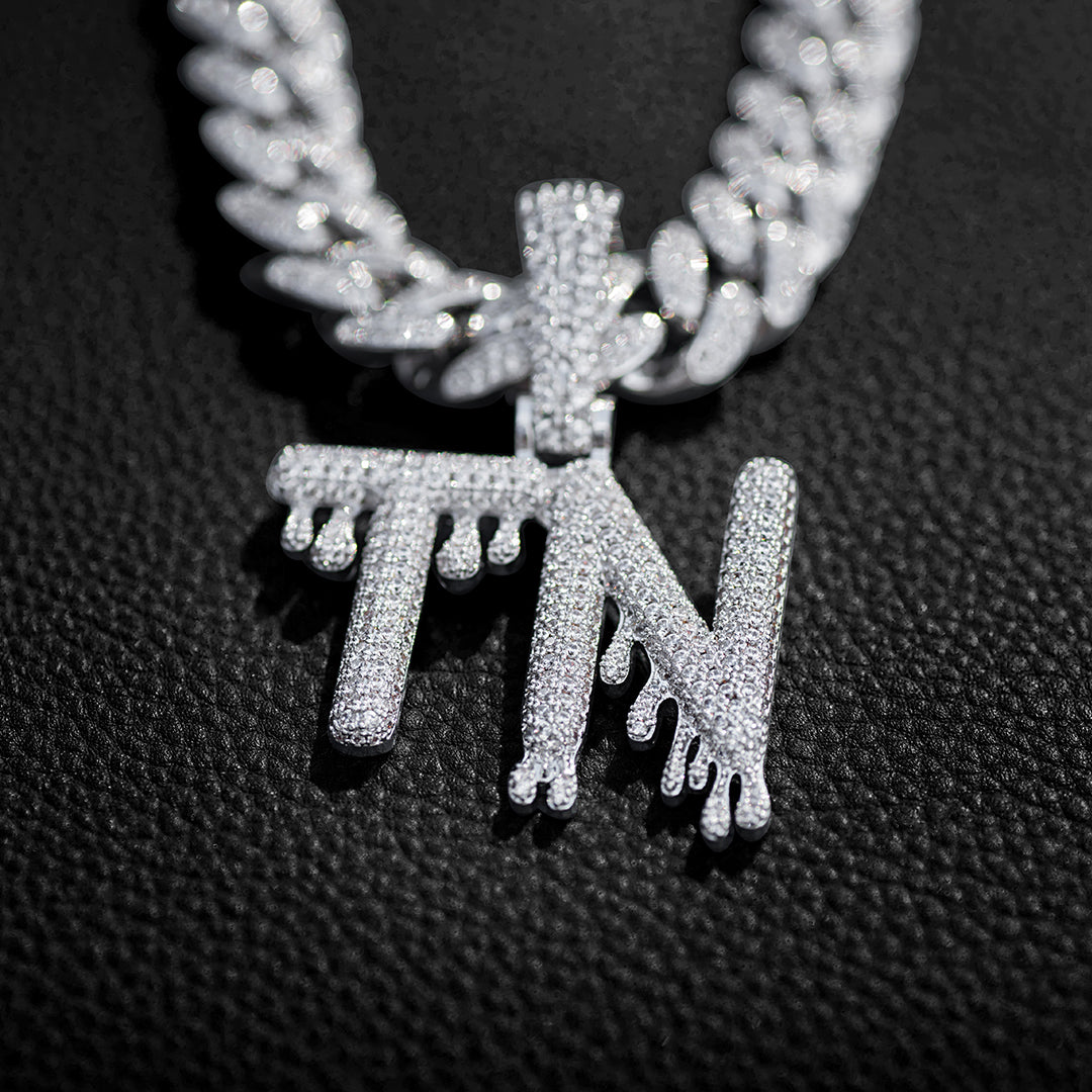 Dripping Custom Letter Name Necklace – DRMD JEWELRY