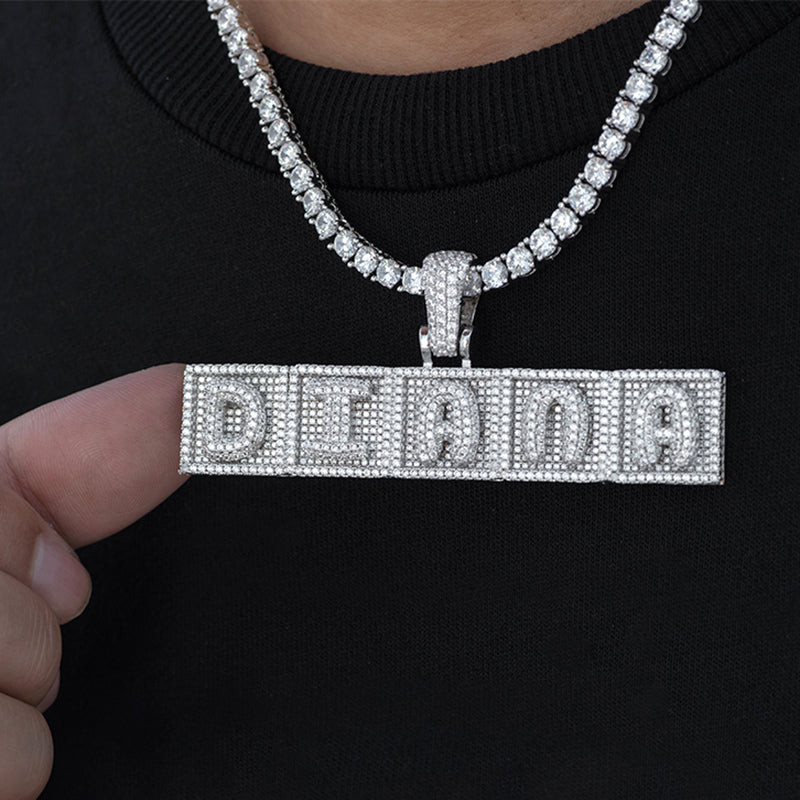 Custom Bubble Nameplate Necklace – DRMD JEWELRY